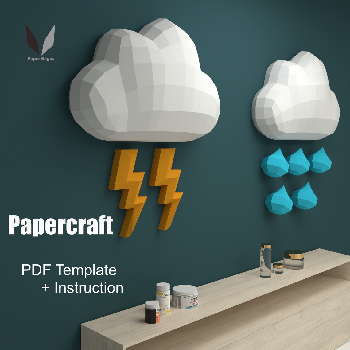 Weather 3D Papercraft DIY Paper Sculpture Paper Model - Etsy