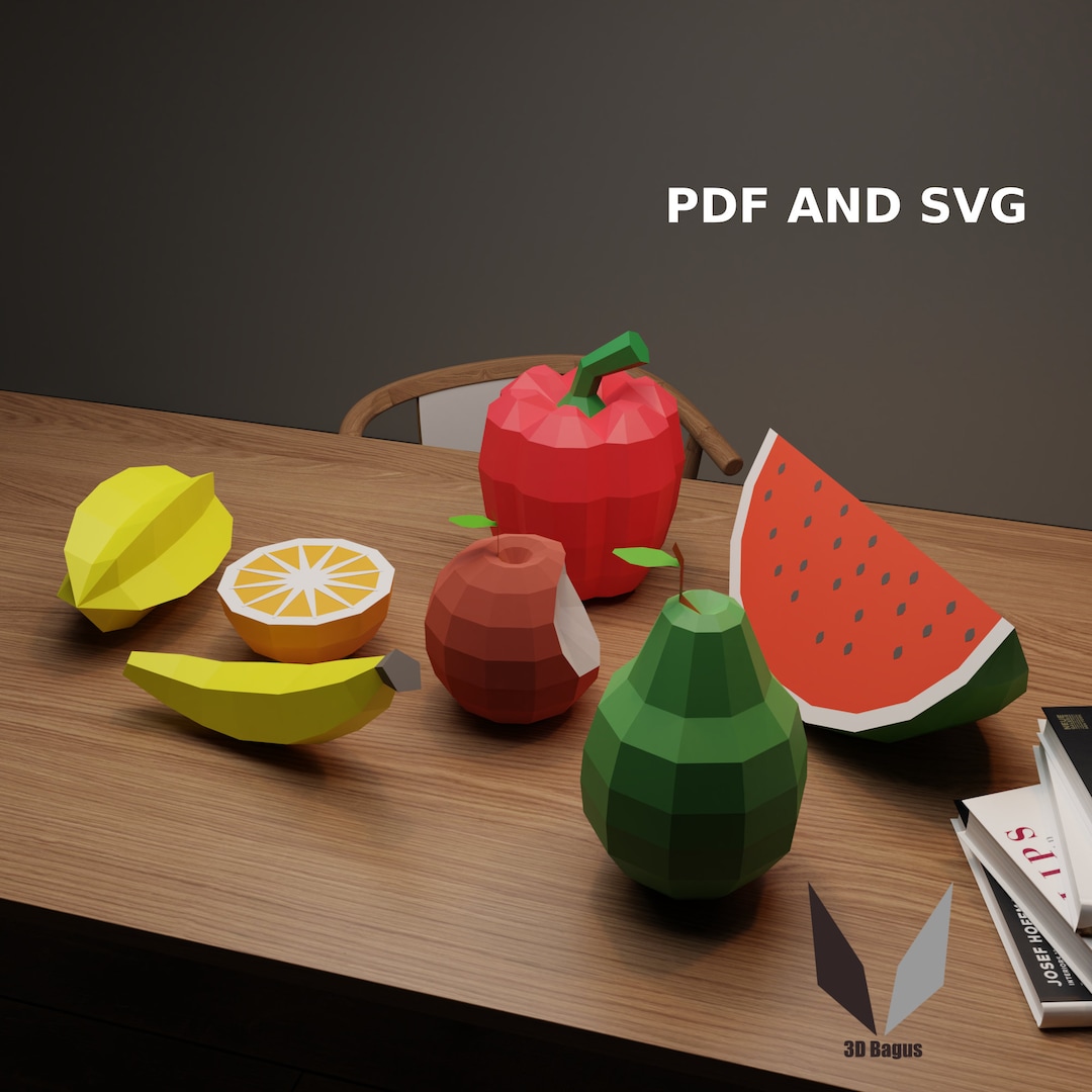 Fruit Pack 3D Papercraft | DIY Paper Sculpture | Paper Model Pattern ...