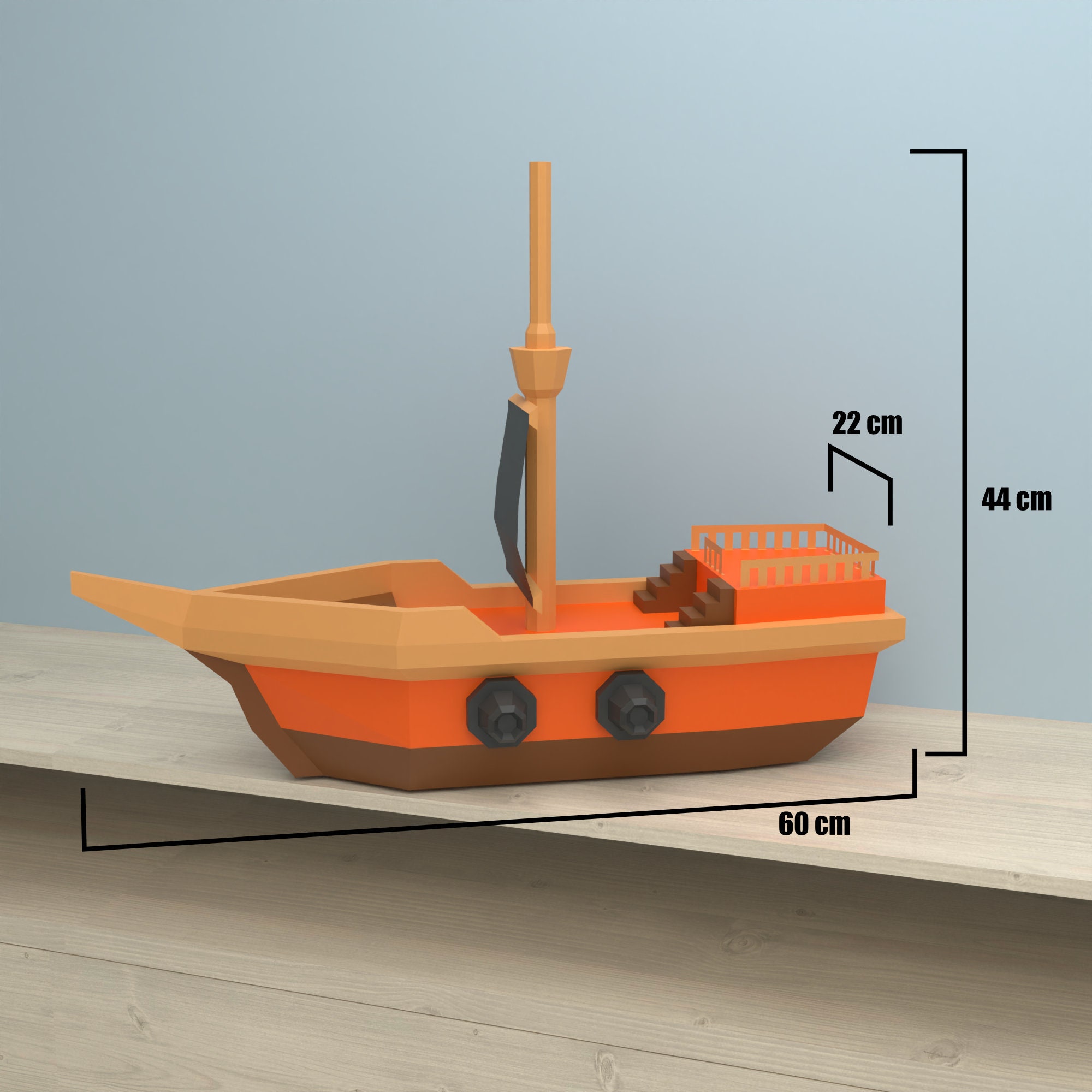 Pirate Ship 3D Papercraft: DIY Low Poly Model (PDF Pattern) - Etsy UK