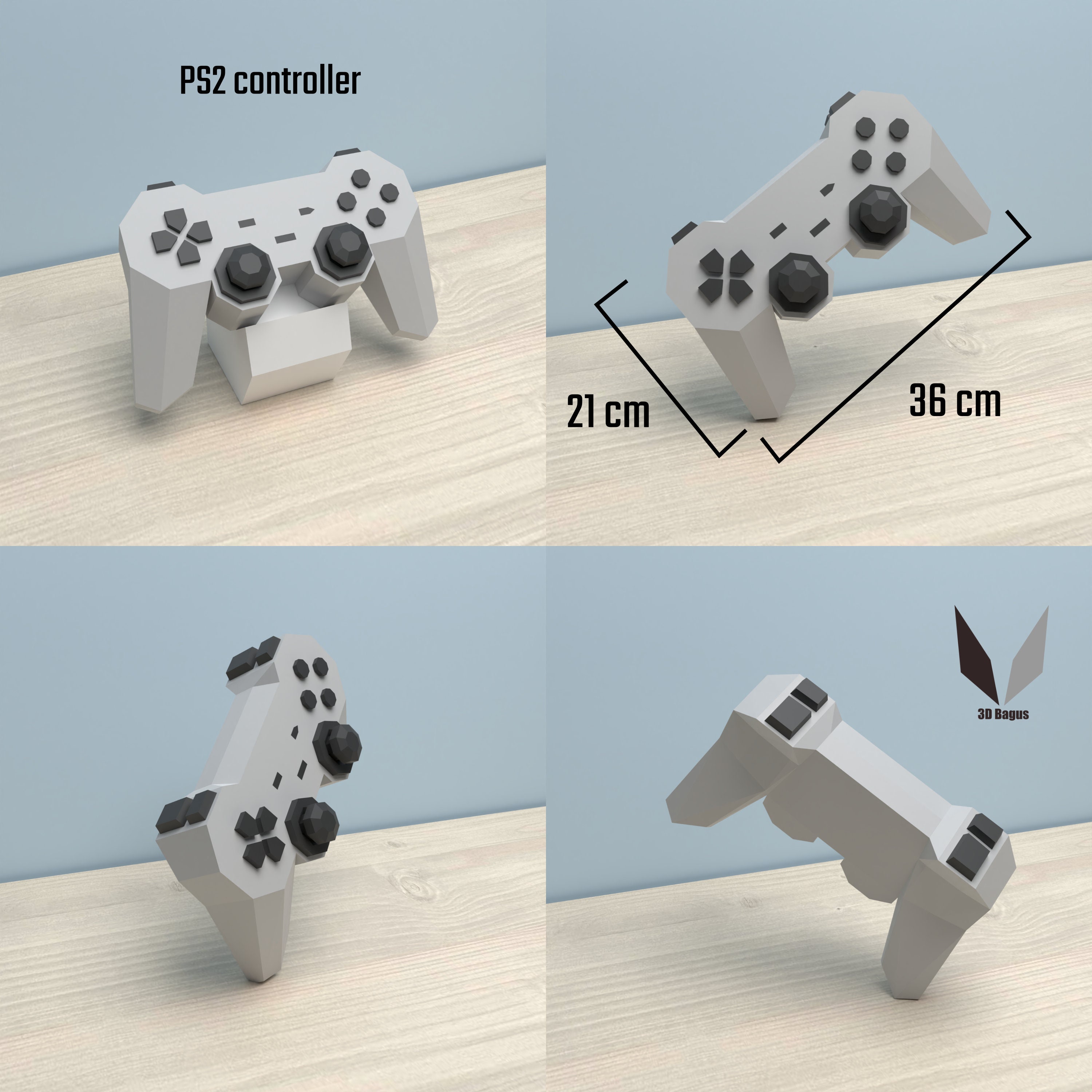 DIY Game Controller Bundle Papercraft: Low Poly Paper Model (PDF ...