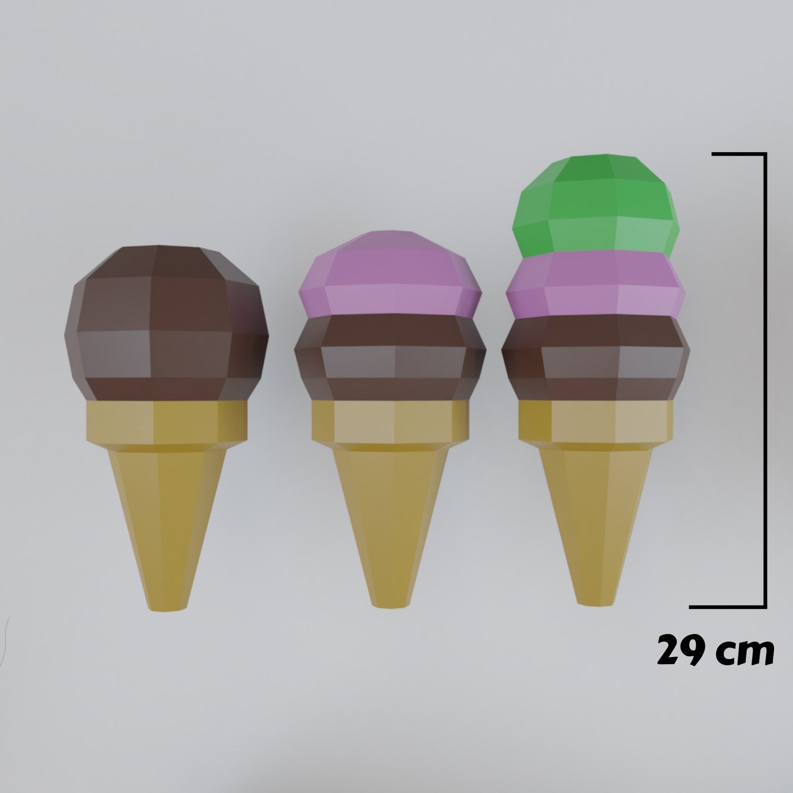Ice Cream Pack 3D Papercraft DIY Paper Sculpture Paper - Etsy