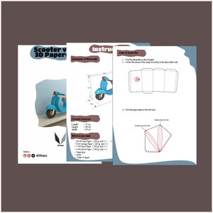 Scooter 3D Papercraft: Low Poly Paper Model (PDF Pattern) - Etsy