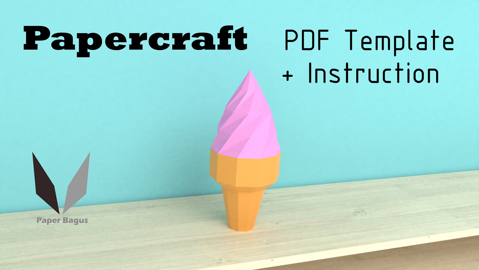 Ice Cream Cone 3D Papercraft DIY Paper Sculpture Paper - Etsy Canada