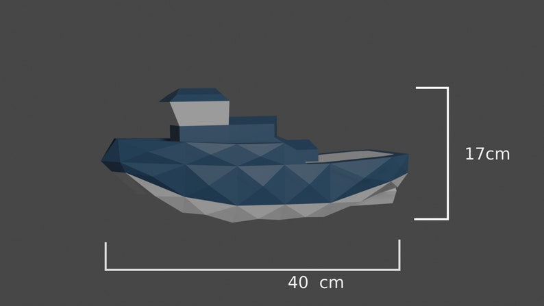 Boat 3D Papercraft DIY Paper Sculpture Paper Model Pattern - Etsy Finland