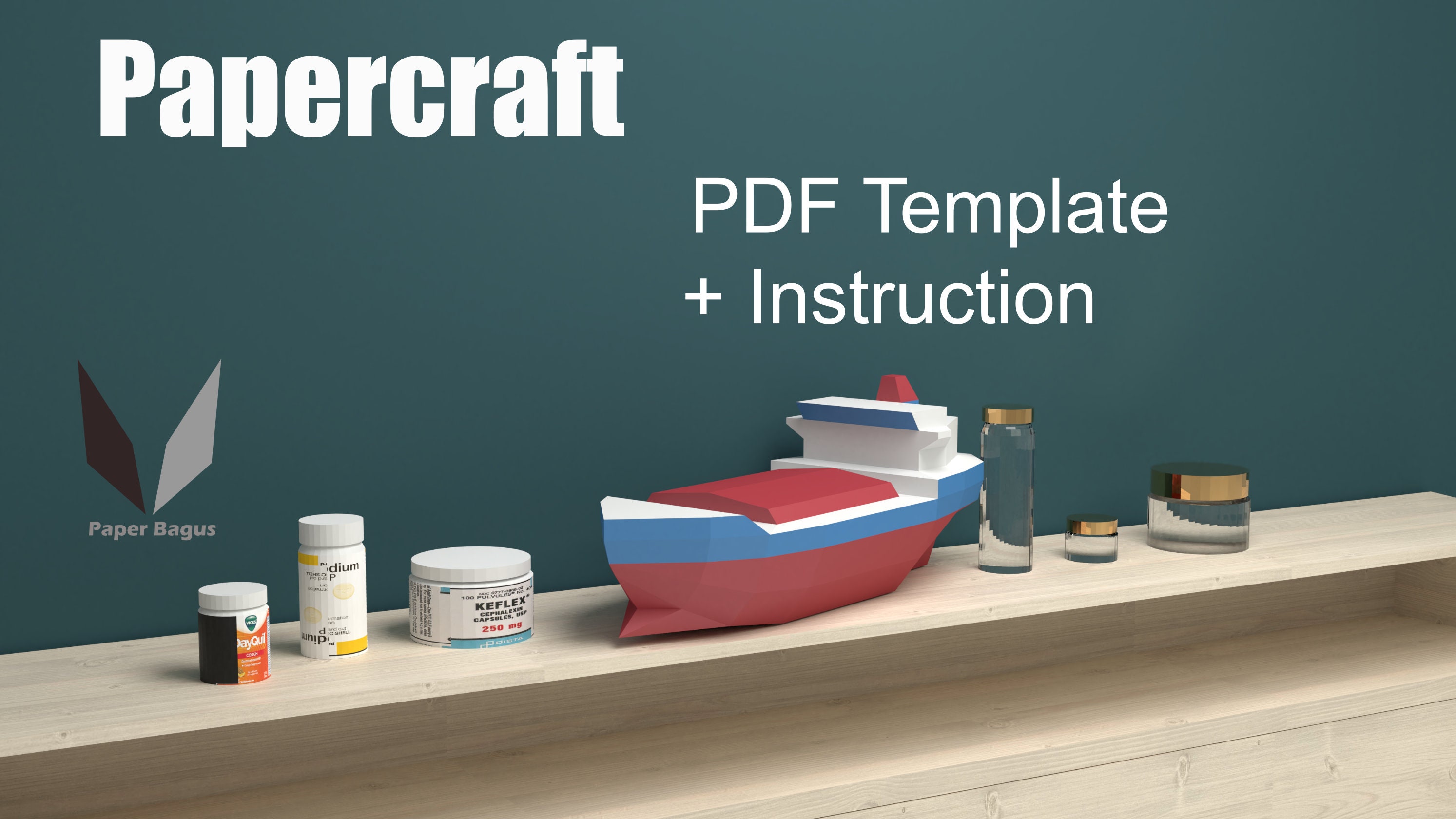 Cargo Ship 3D Papercraft DIY Paper Sculpture Paper Model - Etsy