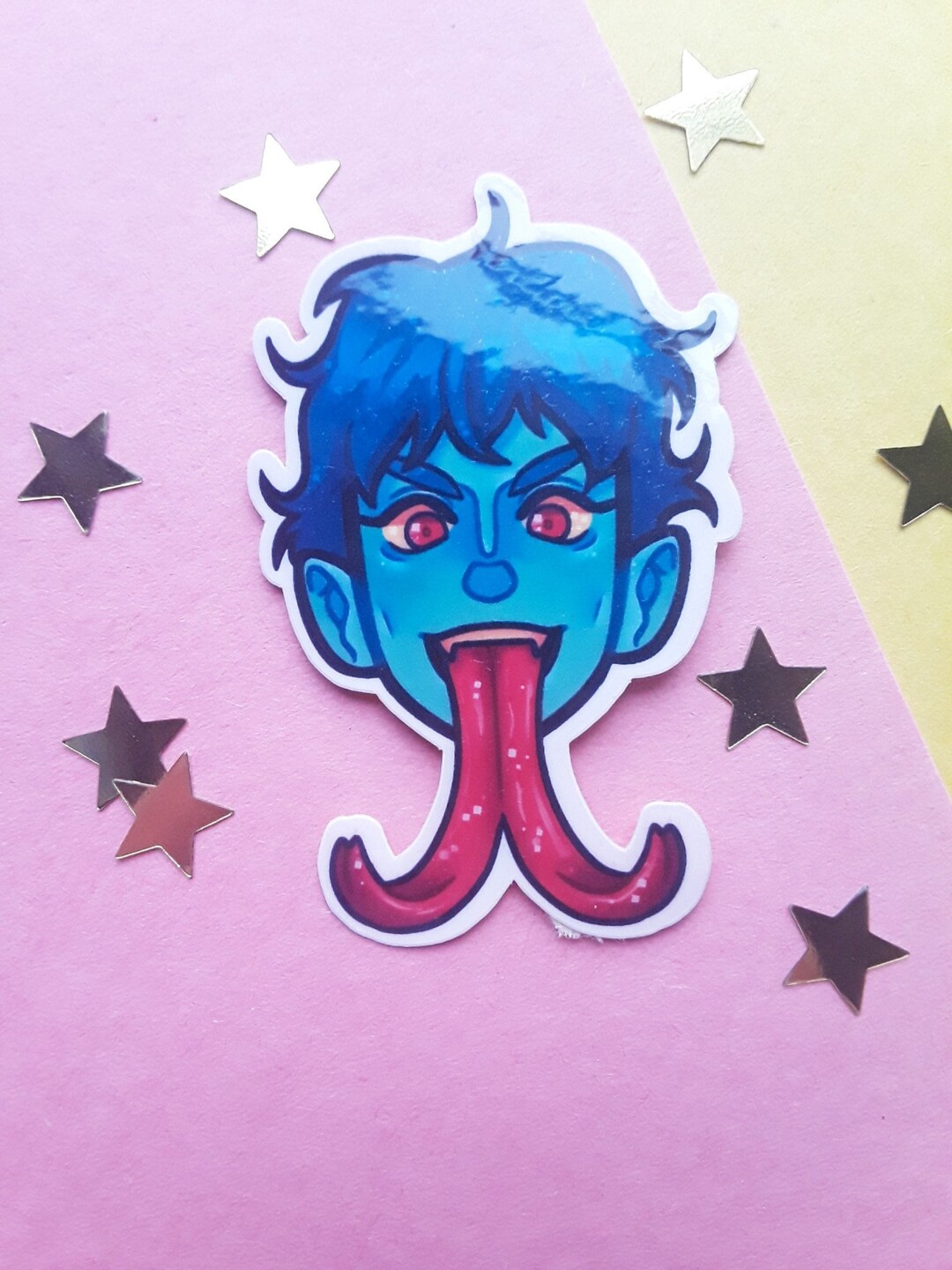 Dual Tongue Sticker Waterproof Sticker Laptop Sketchbook Cartoon Comics ...