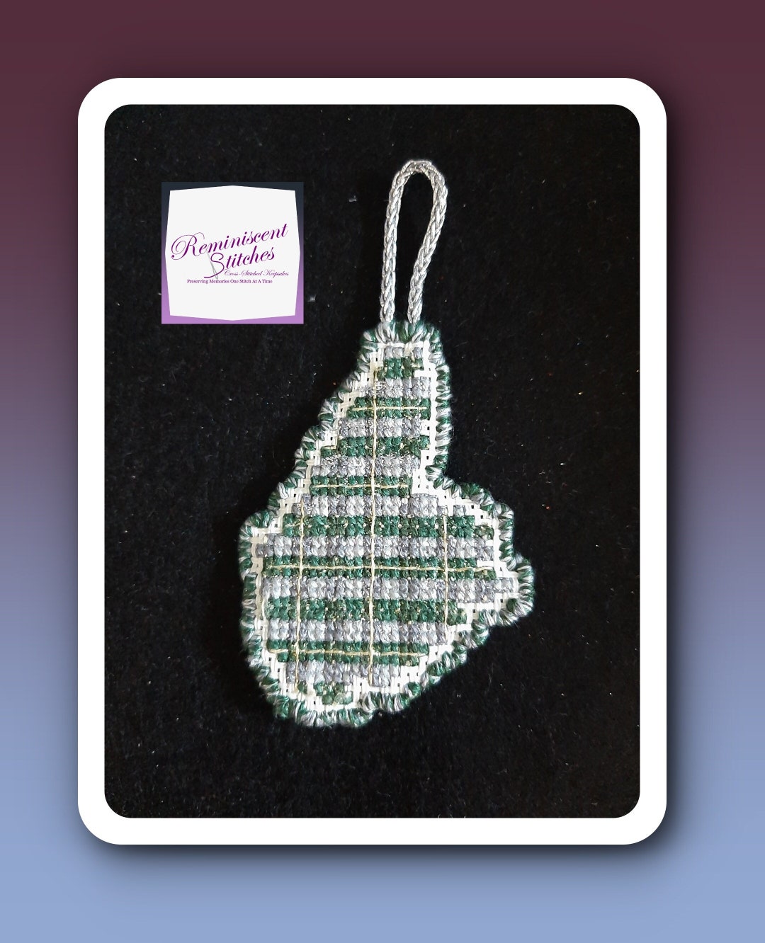 Contour du Cap-Breton fait main au point de croix avec ornement à ...