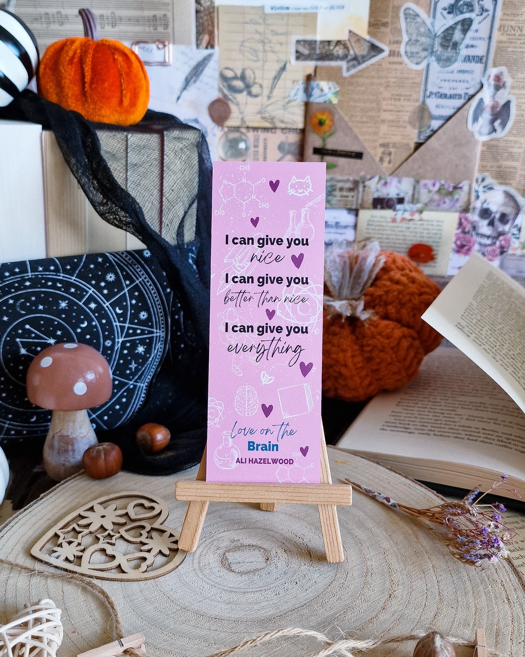 Love on the Brain Inspired Bookmark Bibliophile Bookmark Book Lover ...
