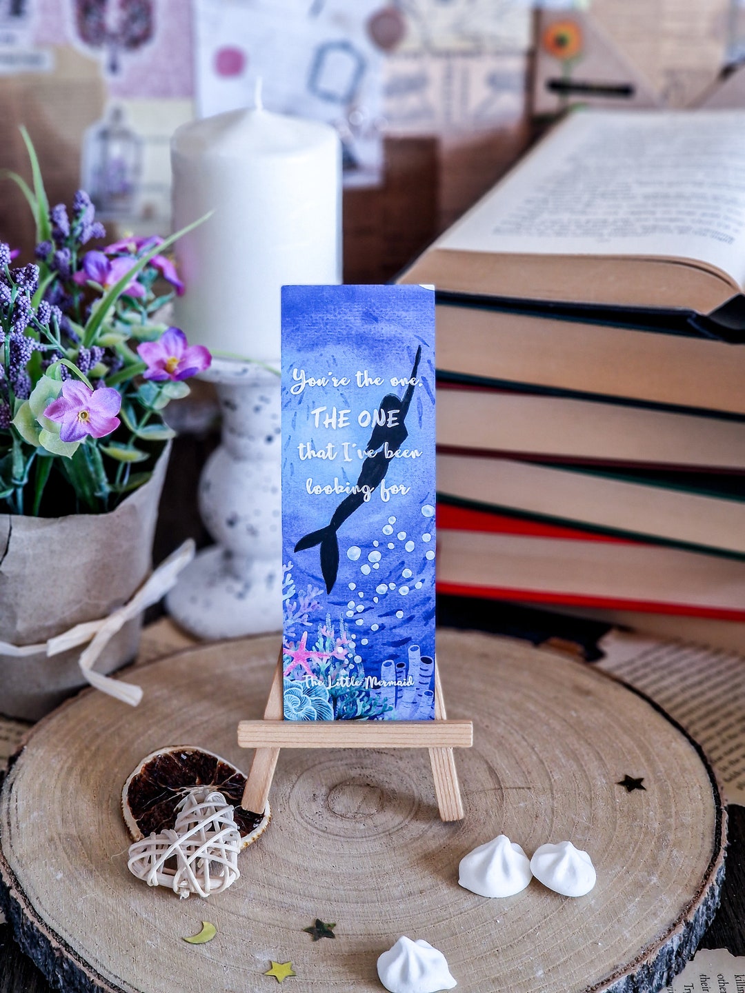 Little Mermaid Bookmark Princess Bookmark Bibliophile Bookmark Book ...