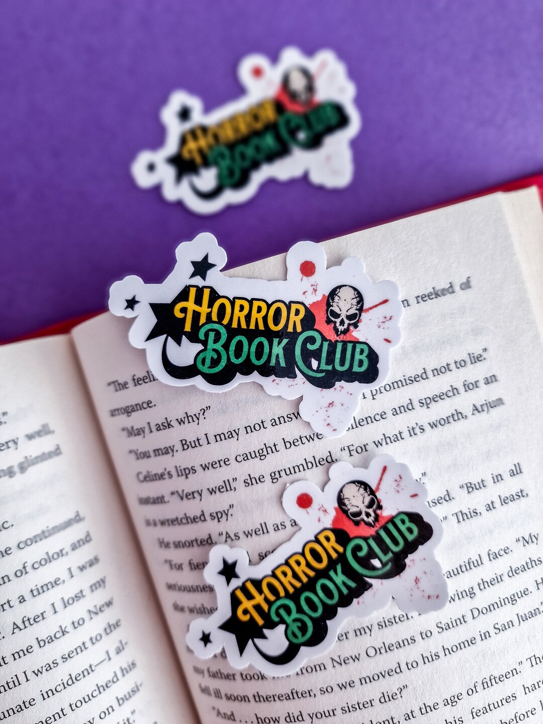 Horror Book Club Sticker Bookish Sticker - Waterproof Vinyl Sticker ...