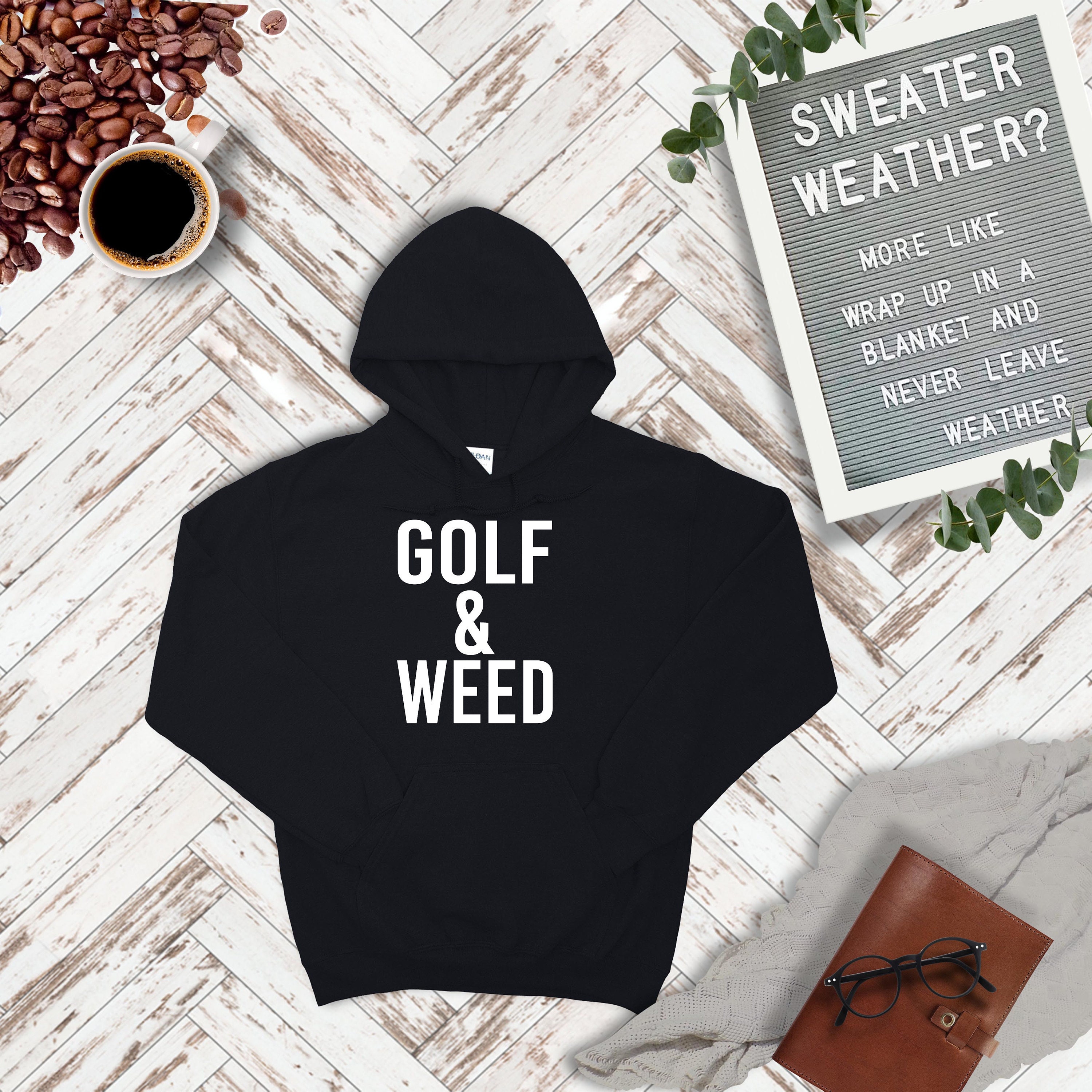 Golf Weed Hoodie, Sport Golf and Marijuana Lover, Smoking Weed Joint ...
