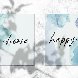 Choose Happy Sign, Printable Wall Art, Positive Sayings Wall Art, JPEG ...