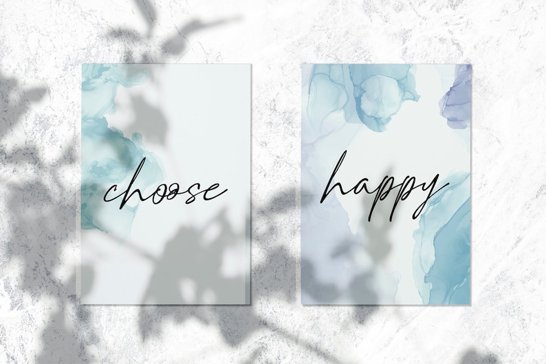 Choose Happy Sign, Printable Wall Art, Positive Sayings Wall Art, JPEG ...