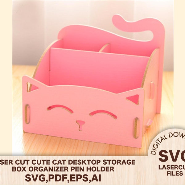 Desktop Organizer Cat - Etsy