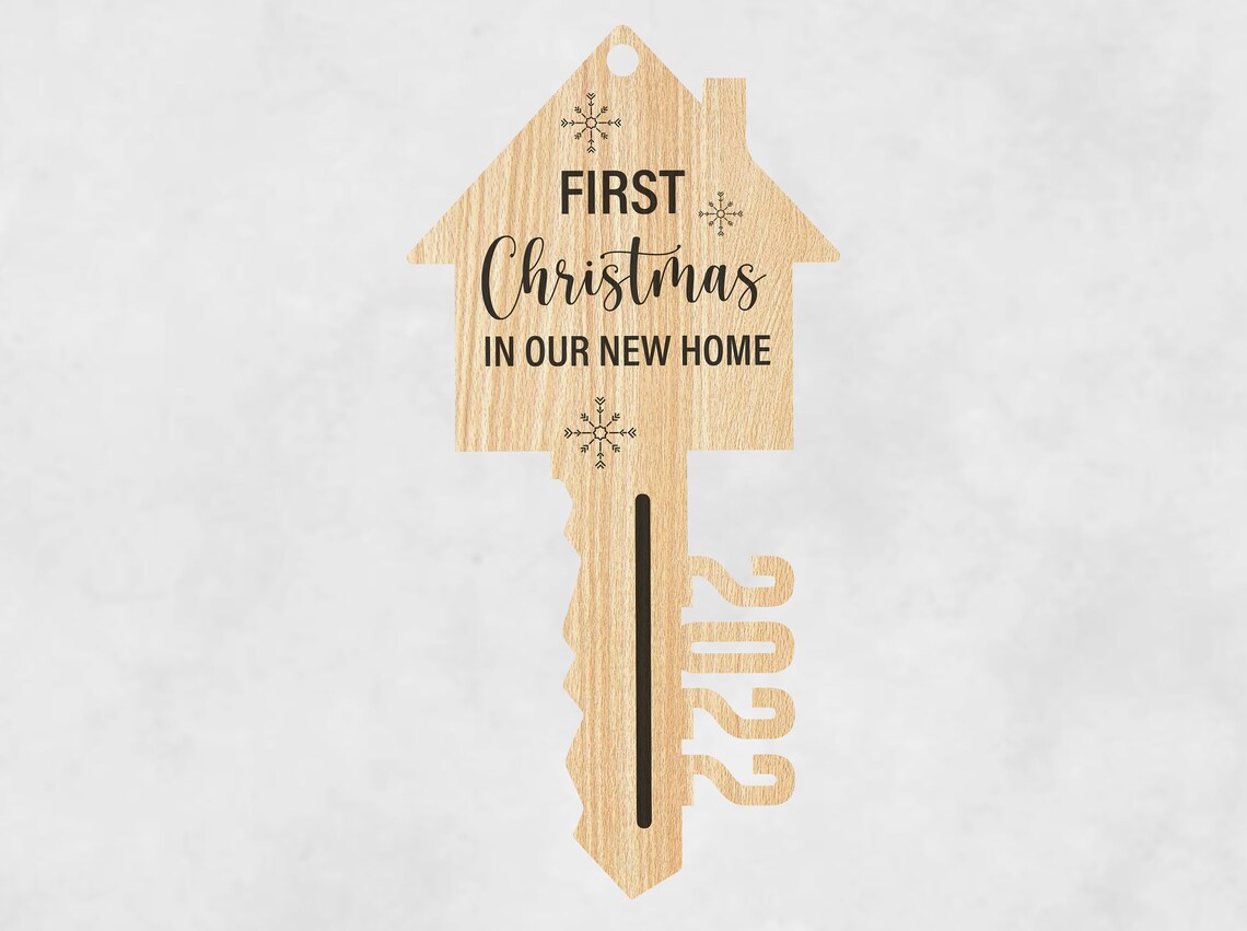First Christmas in Our New Home 2022 SVG - Engraved Wooden First Home ...