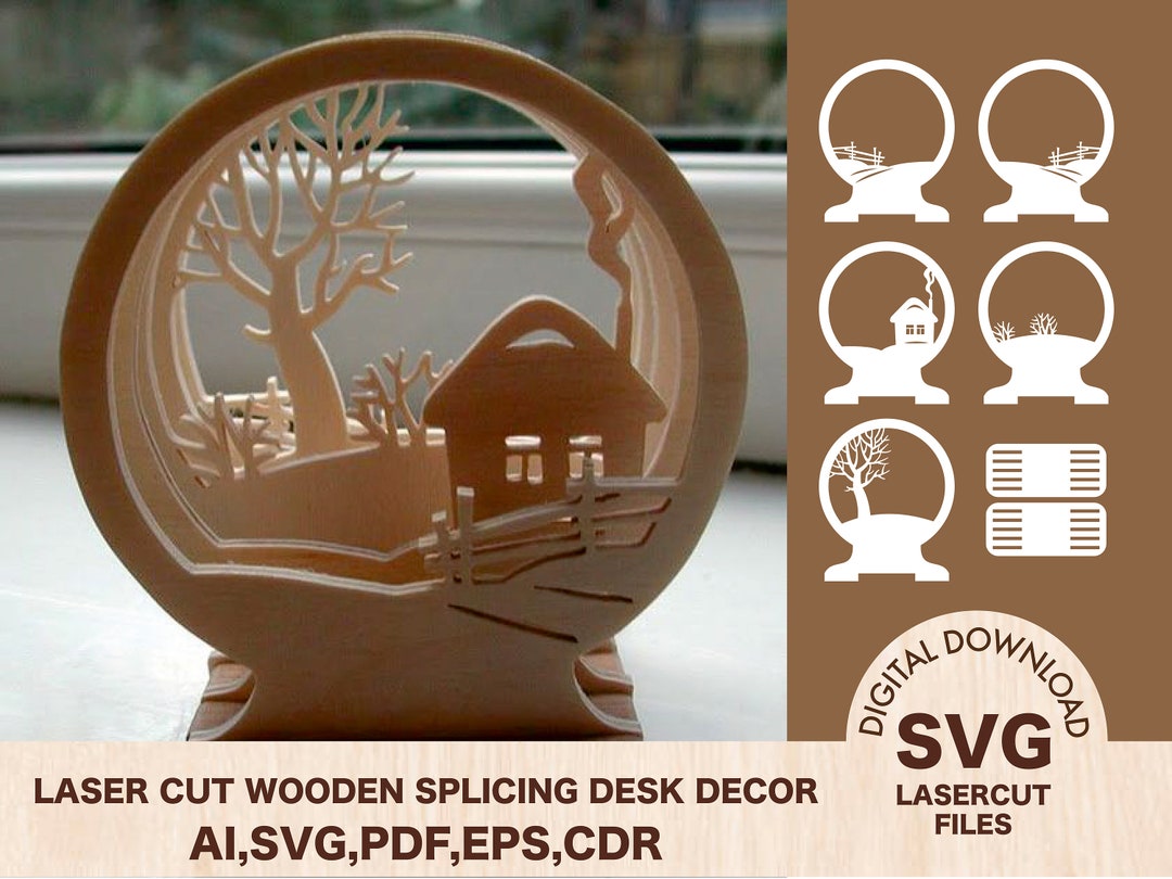 Laser Cut Wooden Splicing Desk Decor Svg File - Etsy
