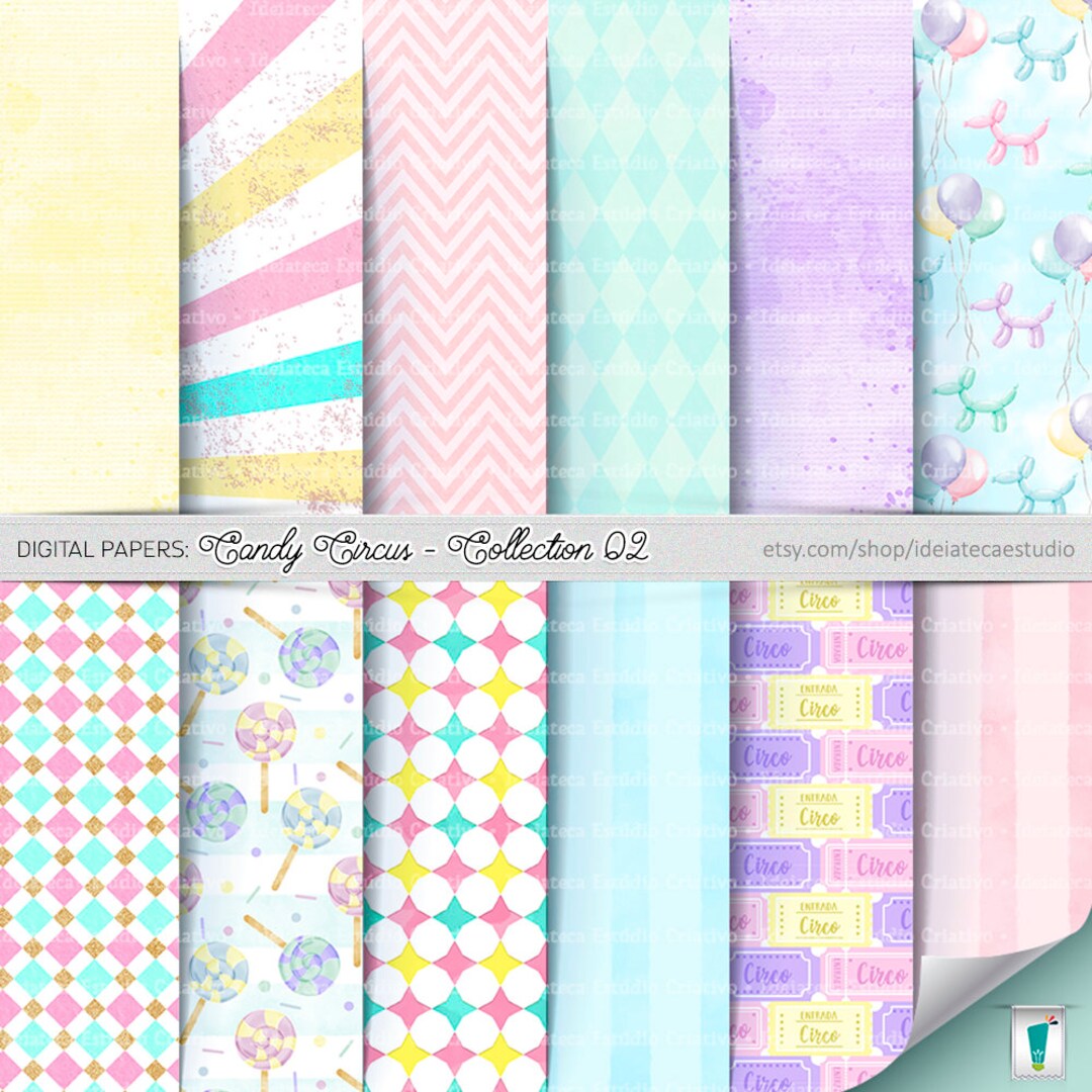 Candy Circus - Digital Paper - Collection 02 - Etsy