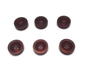 Vintage Dark Red Round Buttons Set of 6 Deep 2-hole Buttons - Etsy