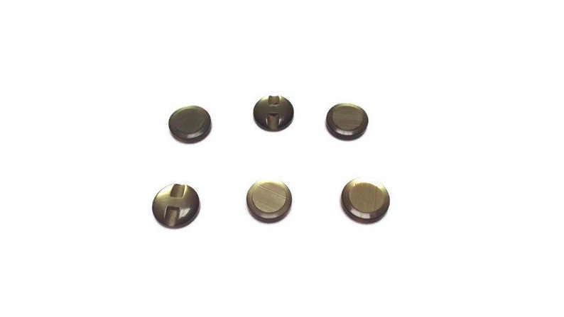 Vintage Olive Green Round Buttons Set of 6 Flat Novelty Buttons Set of ...