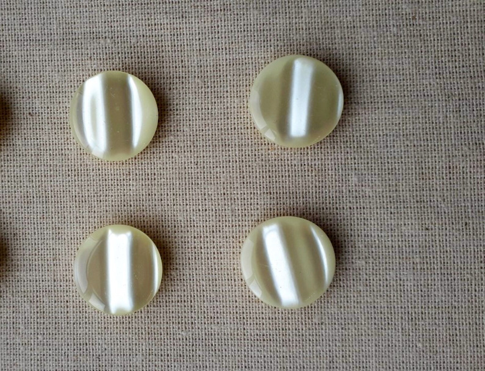 Vintage White Round Buttons Set of 6 Flat Shank Illusion | Etsy