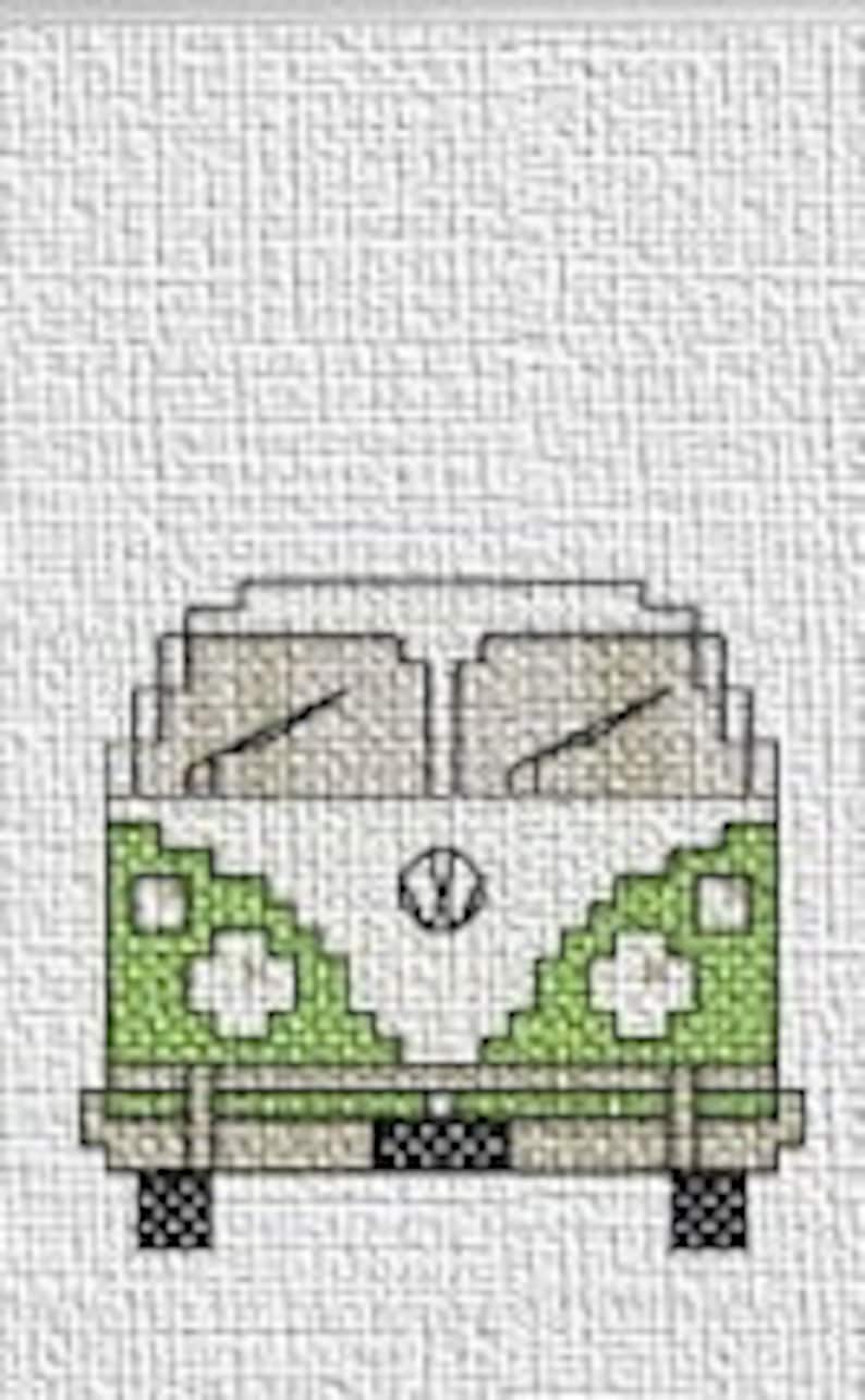 Volkswagen Van Cross Stitch PDF Pattern | Vintage Hippie Retro Camper ...