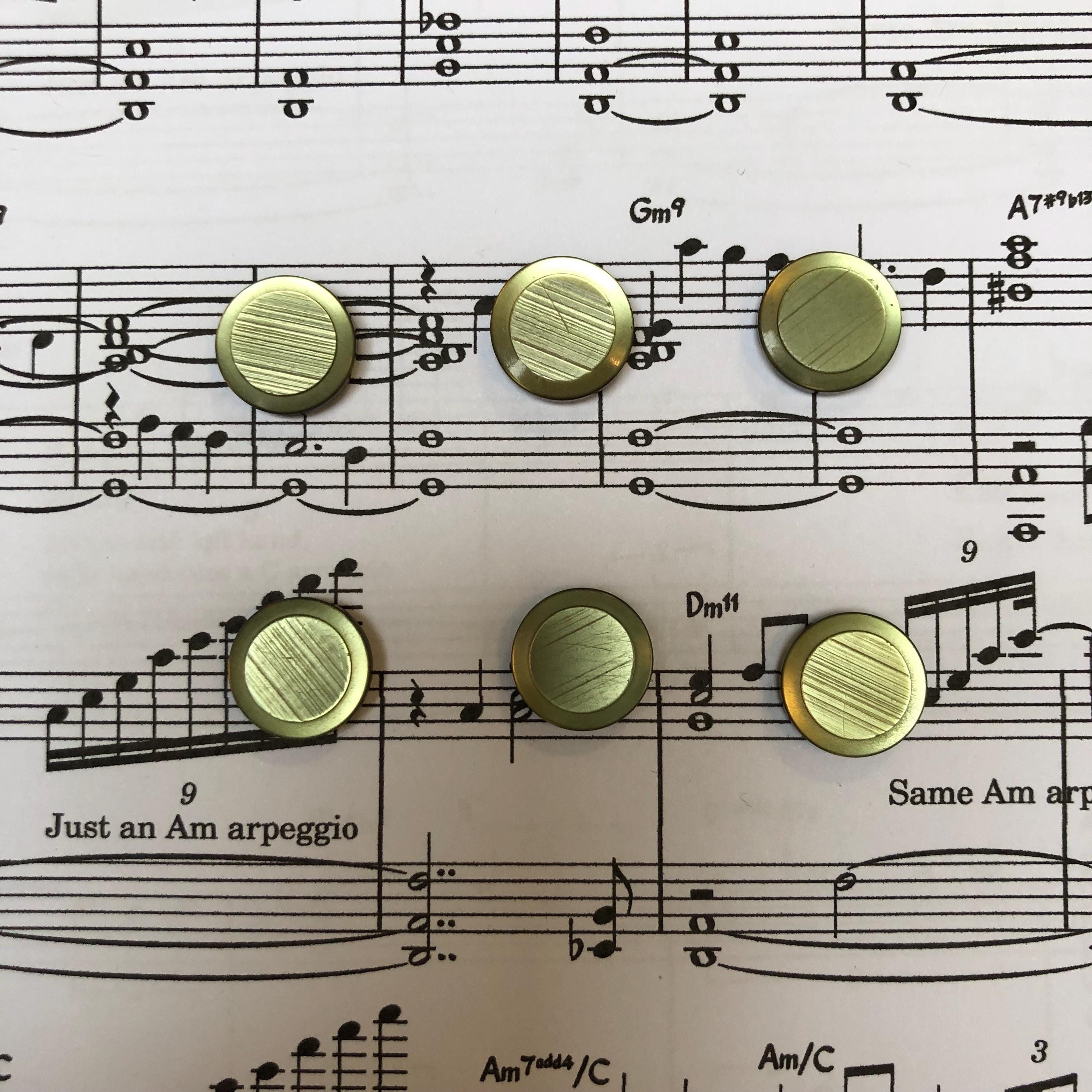 Vintage Olive Green Round Buttons Set of 6 Flat Novelty Buttons Set of ...