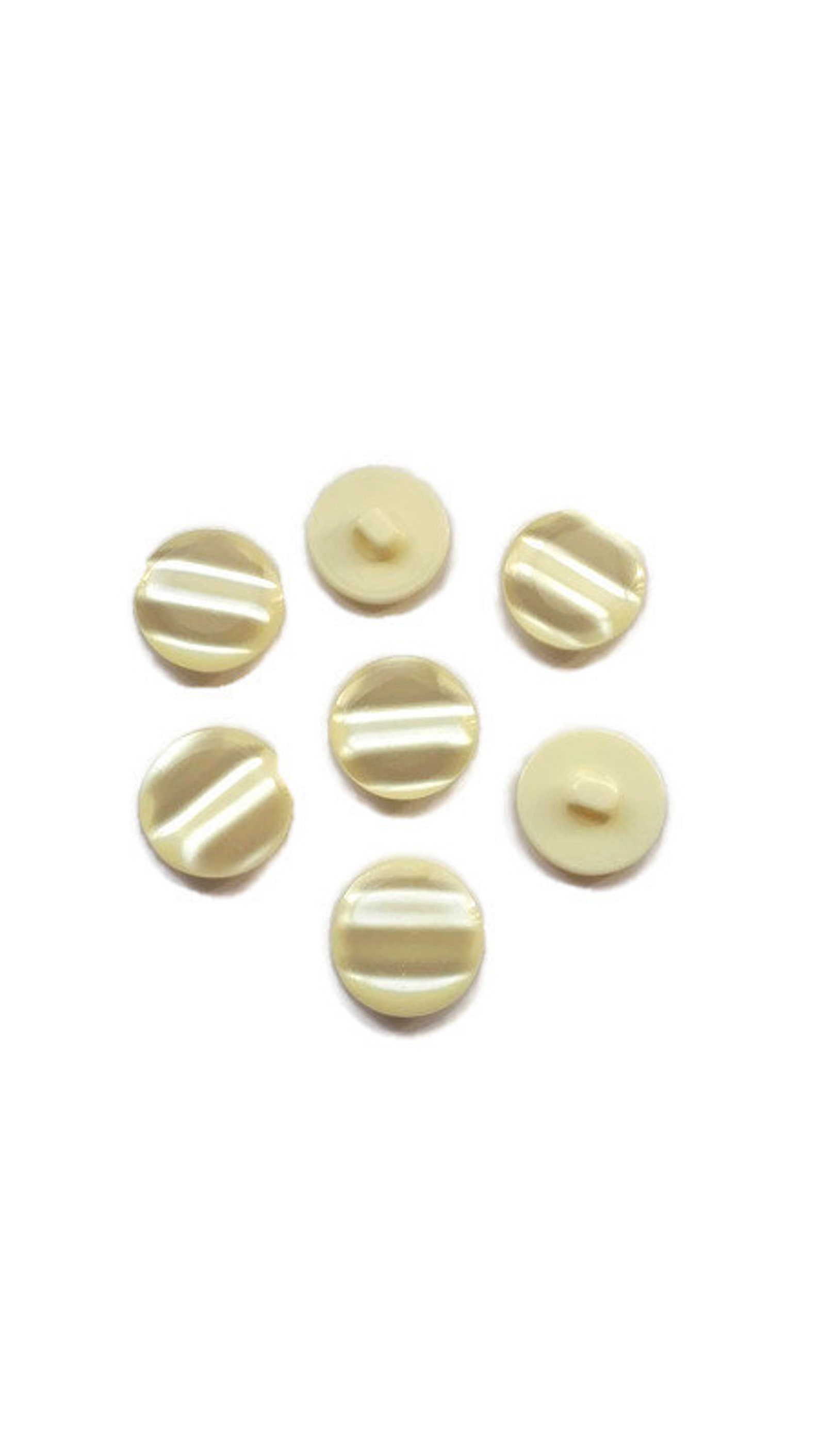 Vintage White Round Buttons Set of 6 Flat Shank Illusion | Etsy