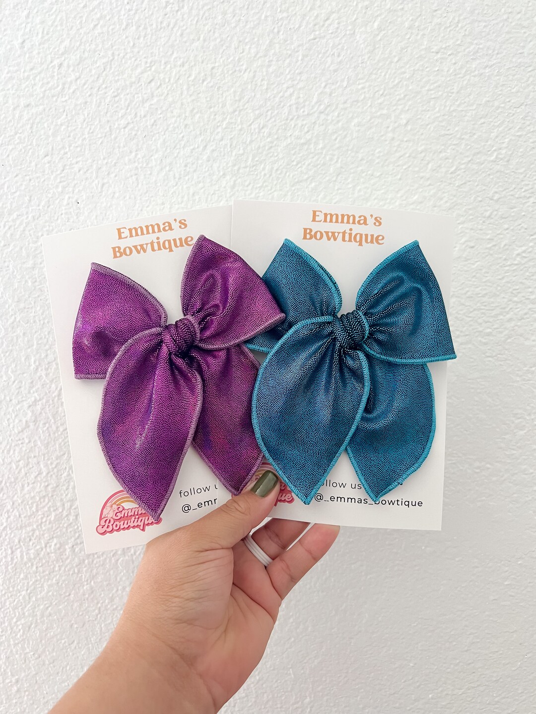 Holographic Bows, Fable Bow, Serged Bows, Solid Colored Bows - Etsy