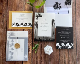 Minimal Palm Tree Invitation - Etsy