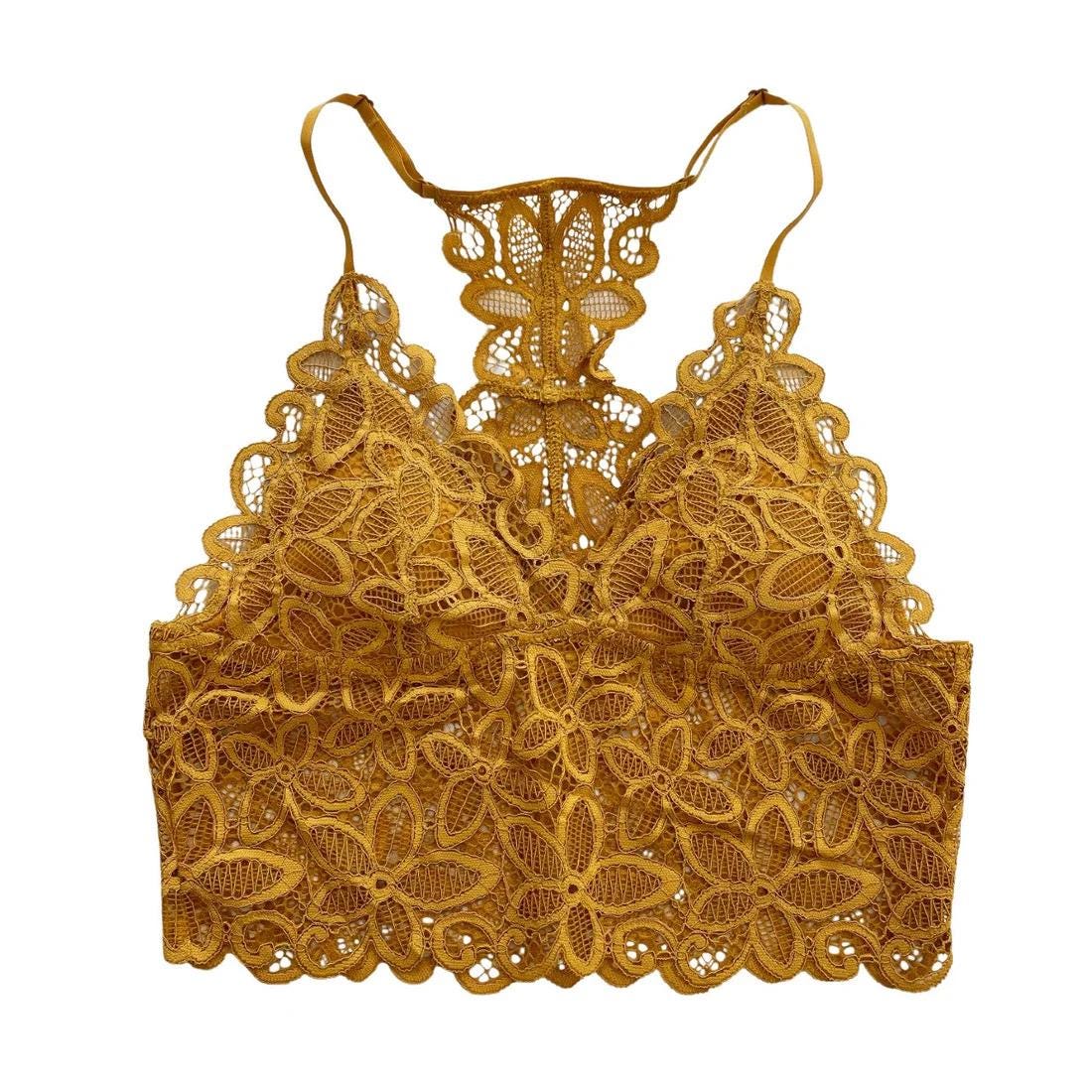 Racerback Floral Lace Longline Bralette (see Description for Details ...