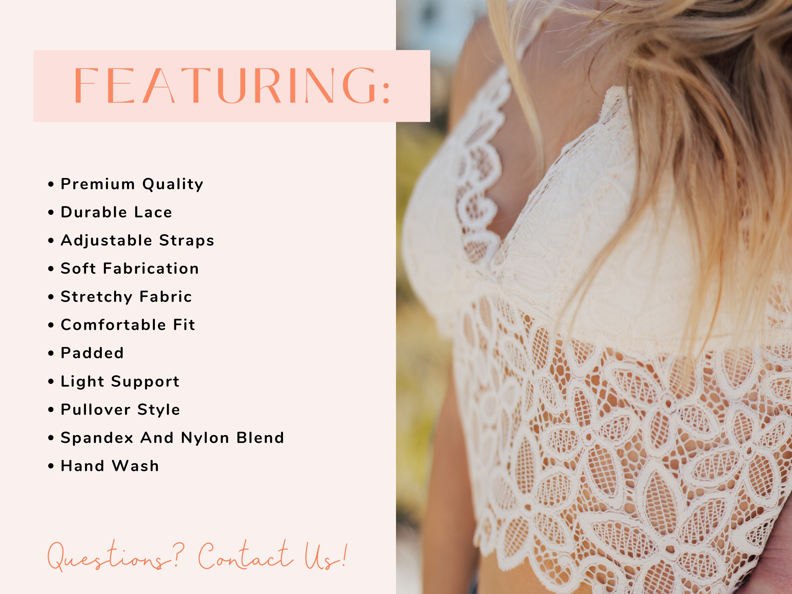 Racerback Floral Lace Longline Bralette (see Description for Details ...