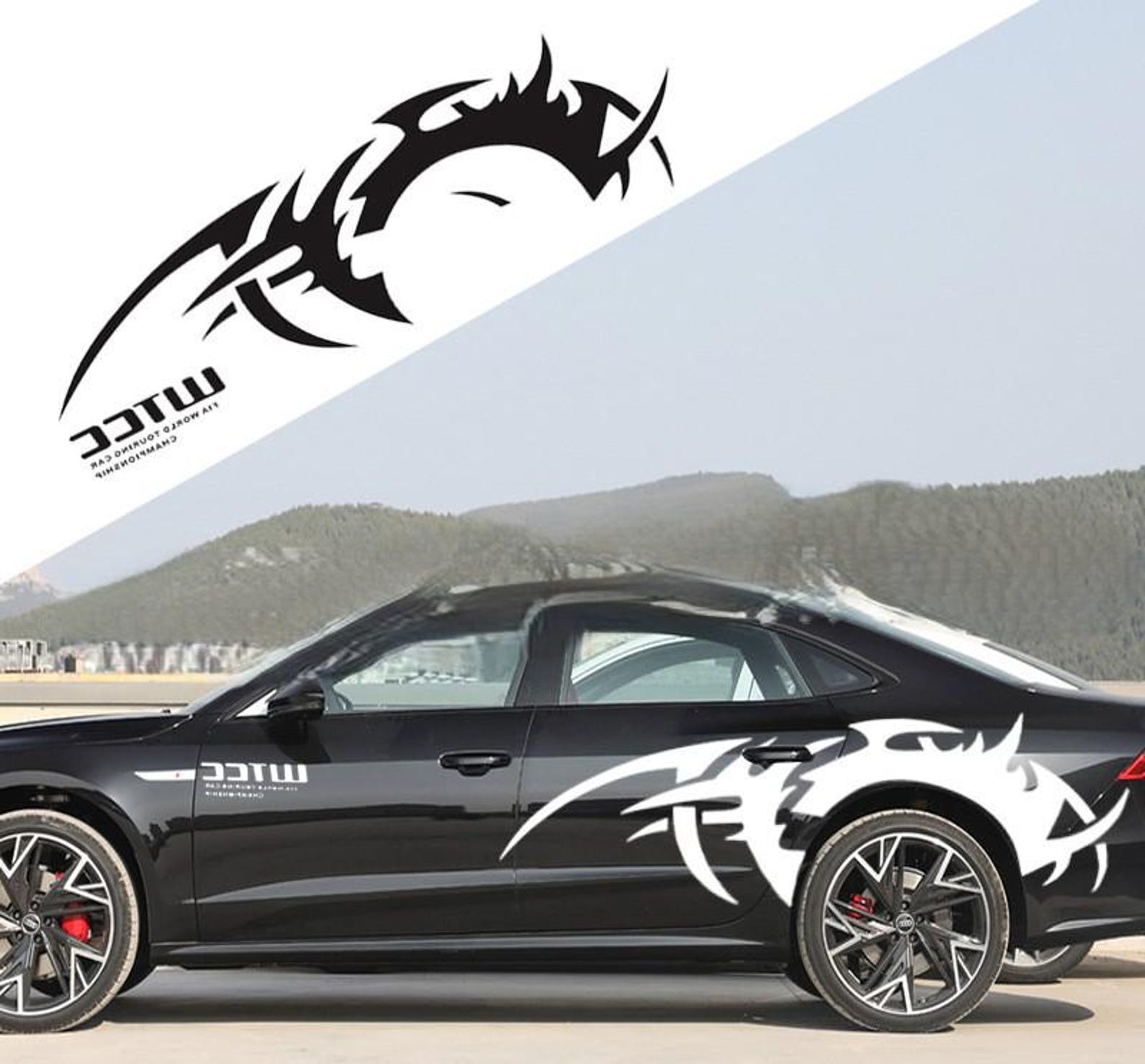 New Car Decals Full Body Wrap Flame & Hot Wheels Totem Rear Wheel Body ...