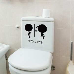 Toilet & Bathroom Wall Sticker Restroom Decorative Quote Door Decal - Etsy