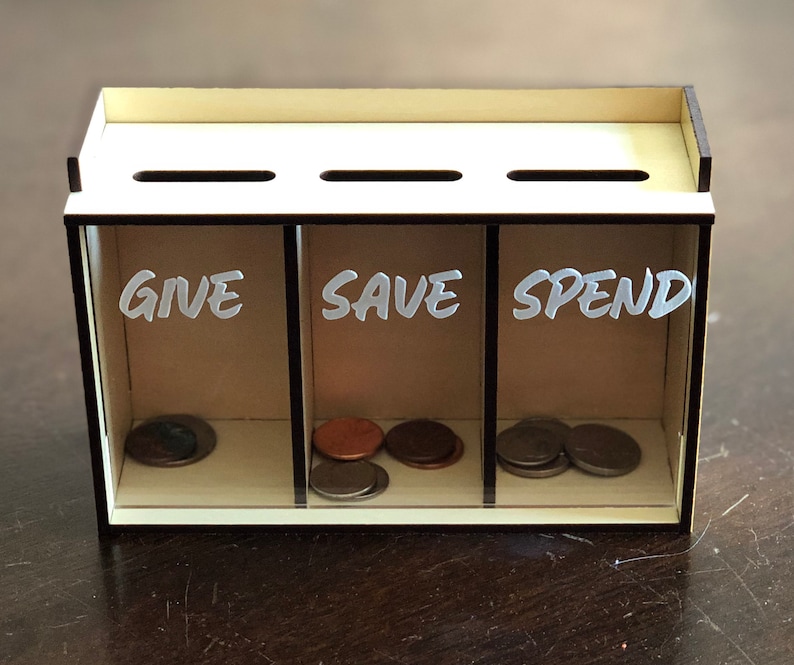 Give Save Spend Child's Bank Laser Cut File - Etsy