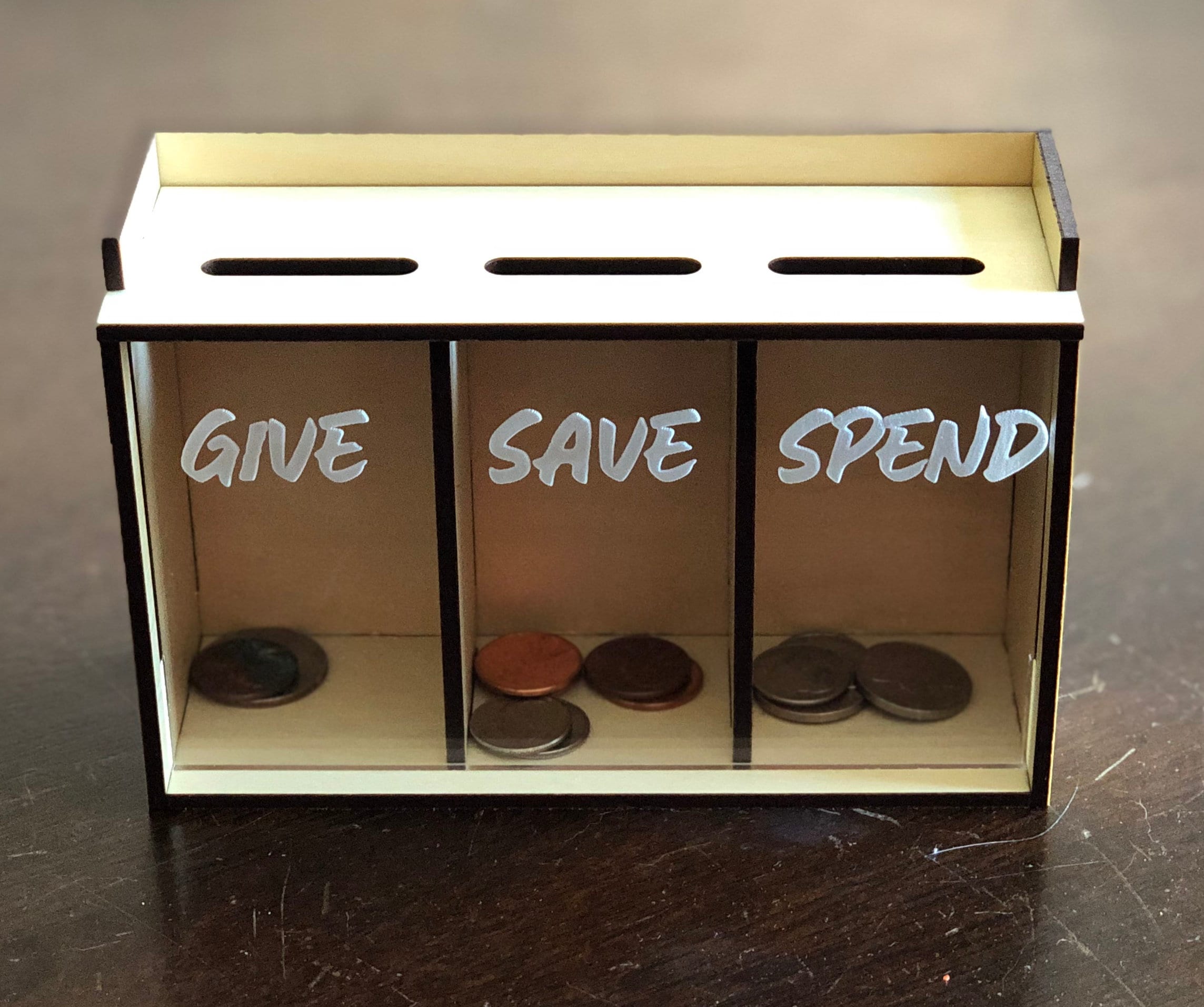 Give Save Spend Child's Bank Laser Cut File - Etsy
