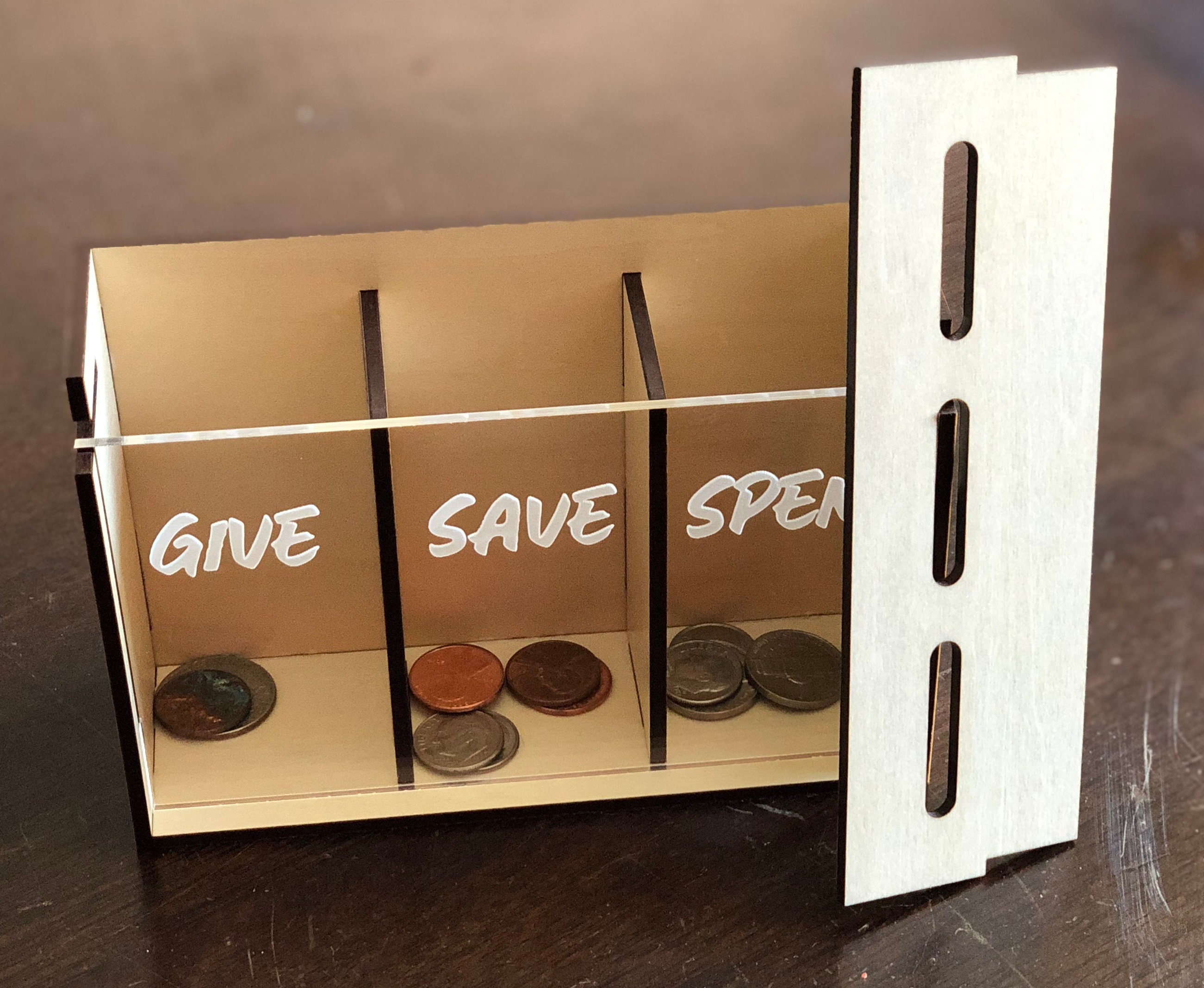 Give Save Spend Child's Bank Laser Cut File - Etsy