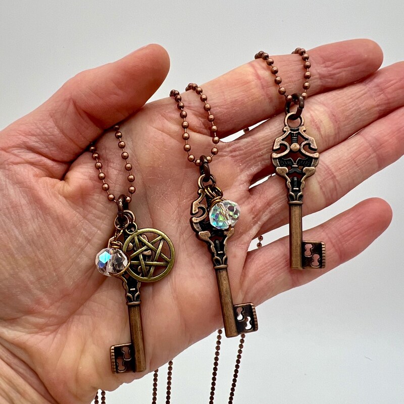 Long Key Necklace - Etsy