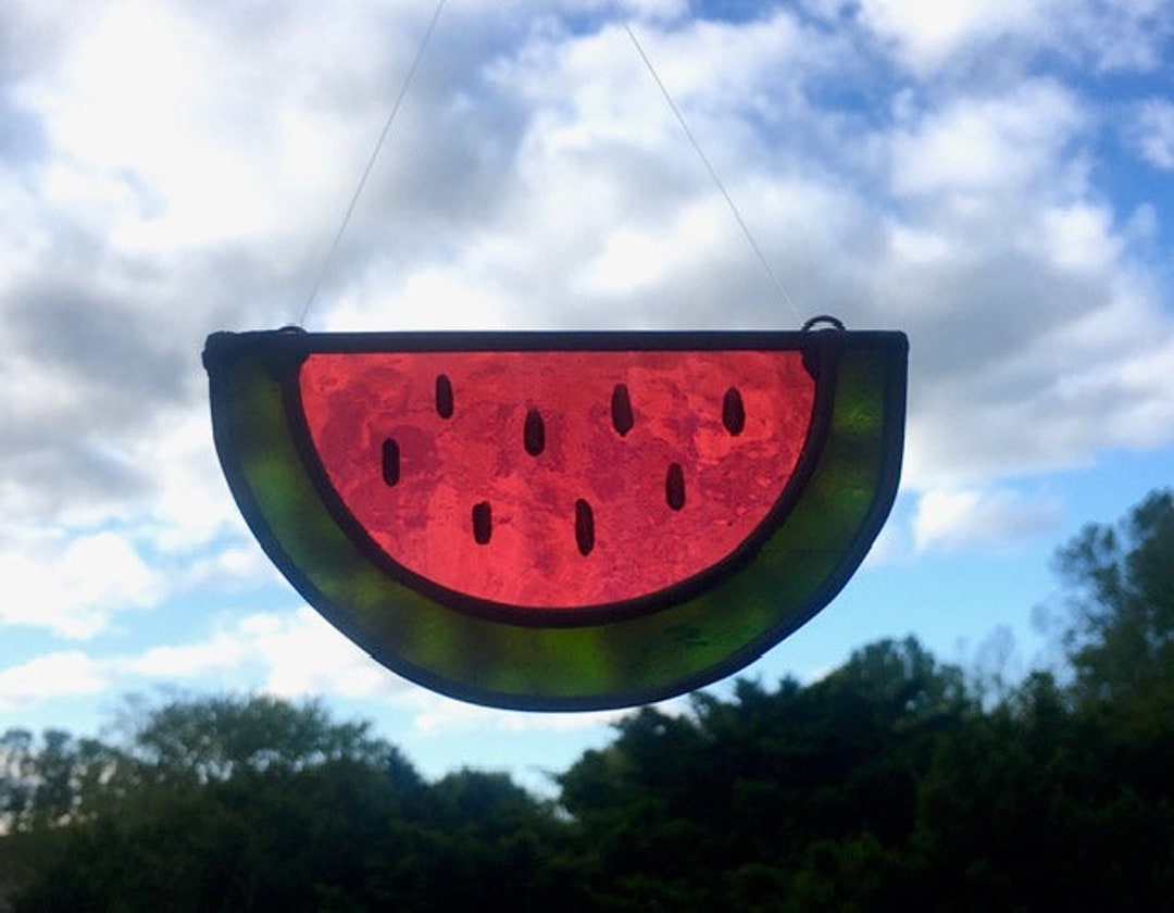 Stained Glass Watermelon Suncatcher Small - Etsy