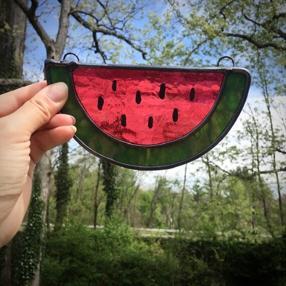 Stained Glass Watermelon Suncatcher - Etsy