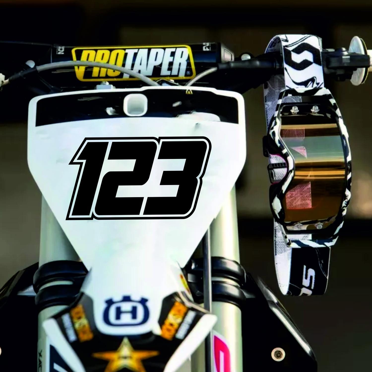 Custom Dirt Bike Race Number Stickers: MX Motocross Decals - Set of 3 ...