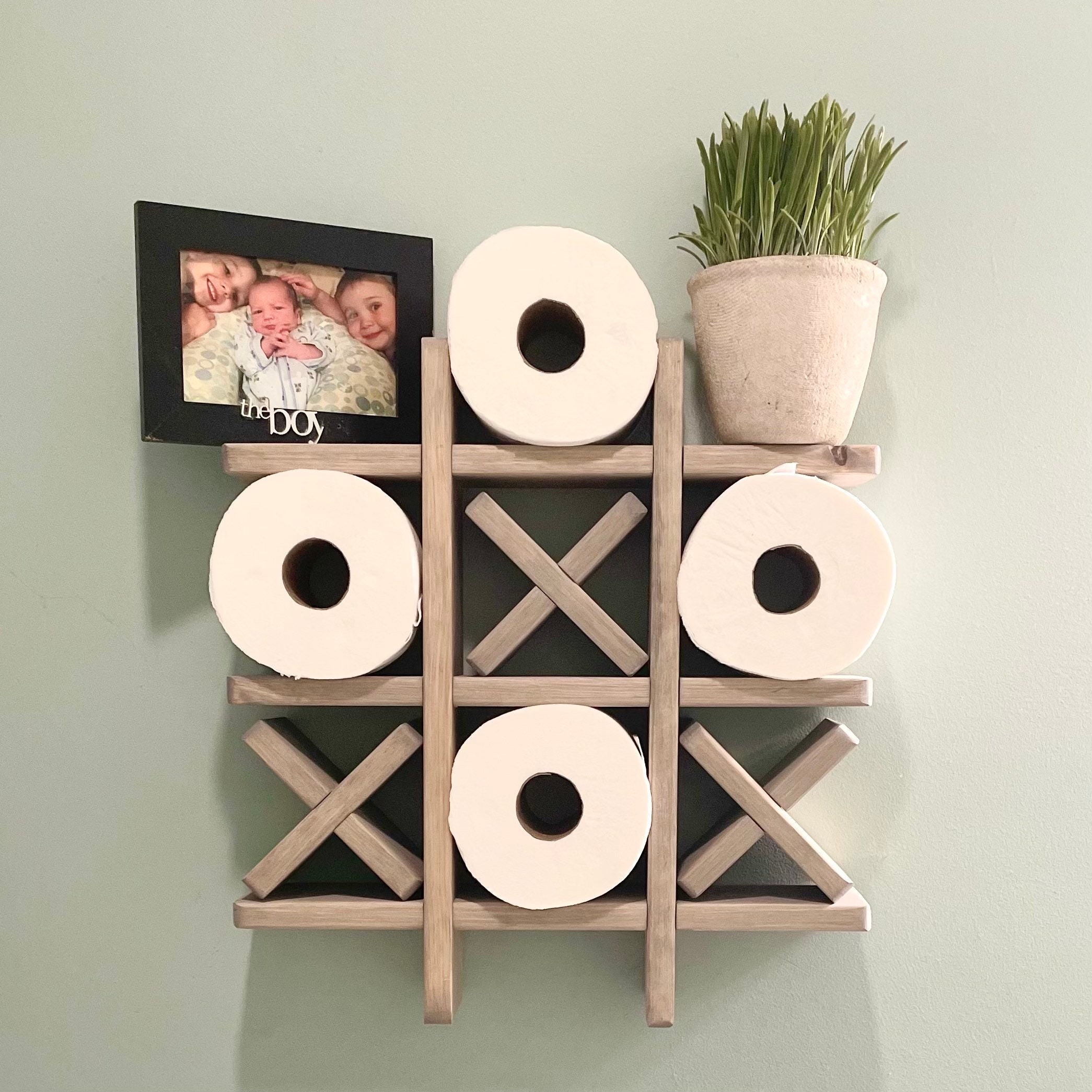 Toilet Paper Holder Tic Tac Toe Shelf Floating Wall - Etsy
