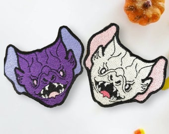 Small Vampire Bat Gothic Iron on Embroidered Patch - Etsy