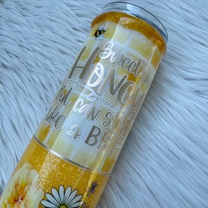RTS Ready to Ship Glitter Tumbler Sweet Like Honey Stings Like a Bee Bees Epoxy Stainless Steel ...