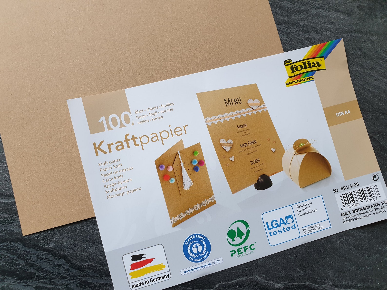 Ecofriendly Handmade Booklet 100% Recycled Kraft Paper DIN - Etsy