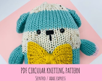 Teddy Bear Circular Knitting Machine Pdf Pattern Sentro Addi Express - Etsy
