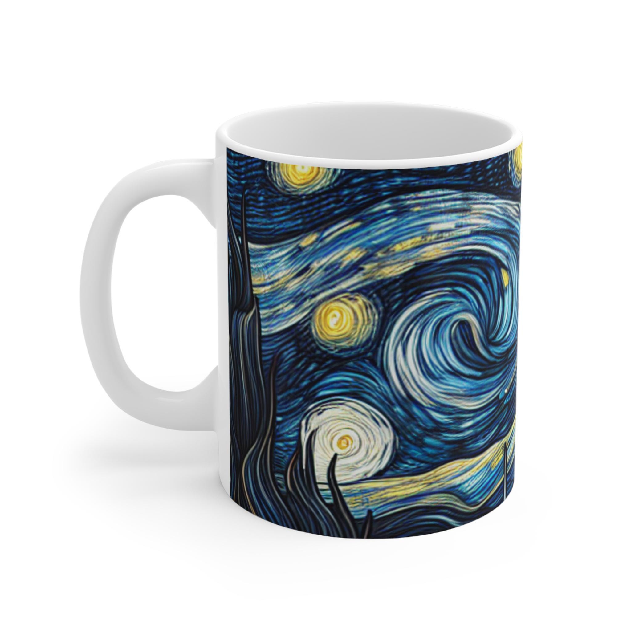 Mug, Van Gogh Inspired Starry Night Scene, Coffee Cup, Ceramic Tea Mug ...