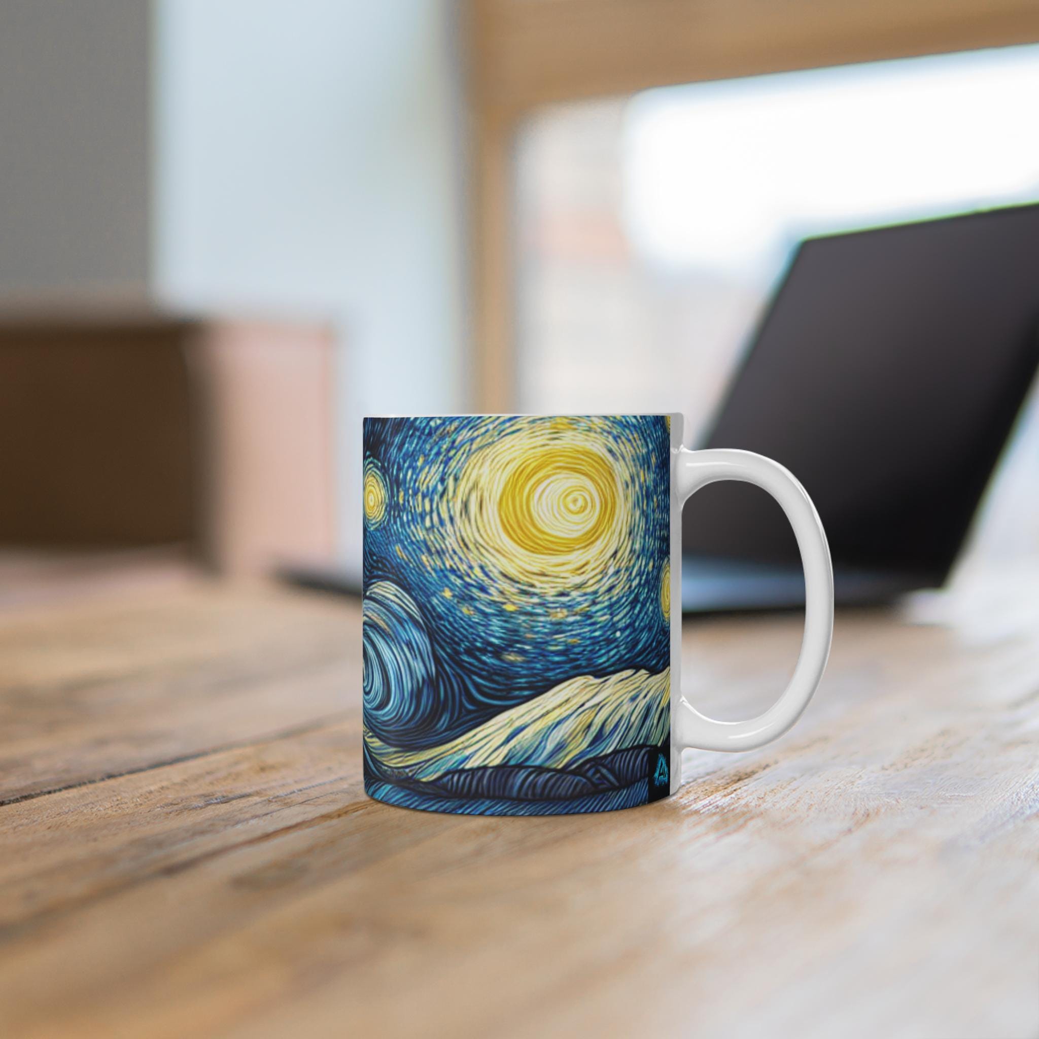 Mug, Van Gogh Inspired Starry Night Scene, Coffee Cup, Ceramic Tea Mug ...