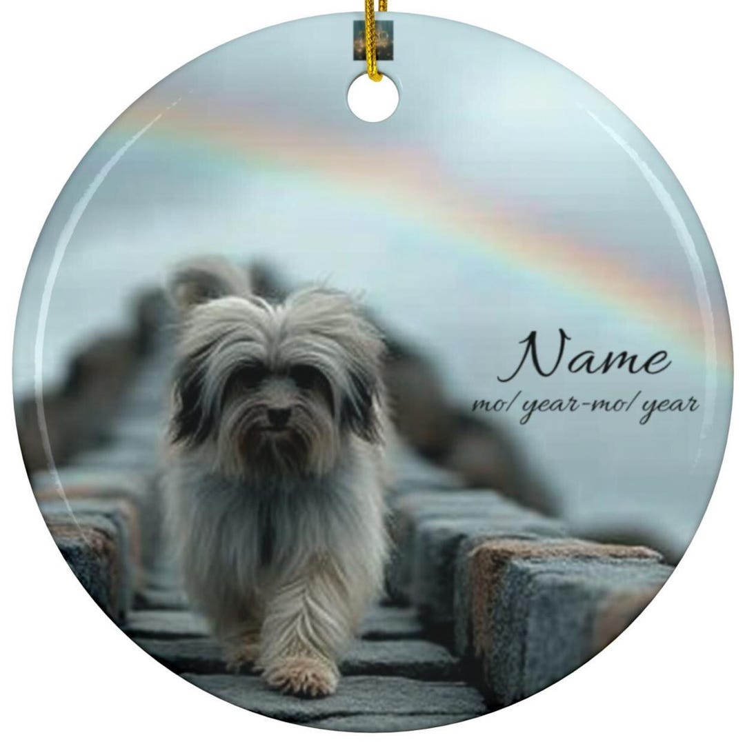 Personalized Lowchen Rainbow Bridge Premium Artwork Memorial Ceramic ...