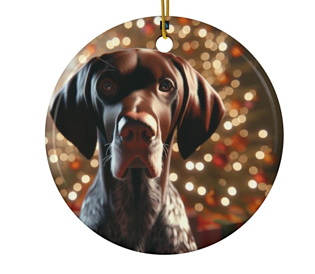 Personalized German Shorthair Pointer in Front of Christmas Tree ...