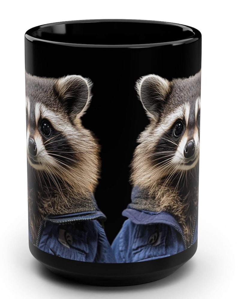 Funny Raccoon Mug, Cute Animal Coffee Cup, 15oz Novelty Tea Mug, Blue ...